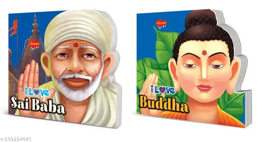 I Love Sai Baba and Buddha Die cut board book for kids : Learning stor ...